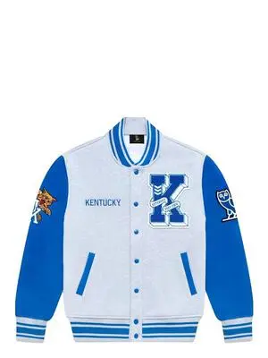 OVO X Ncaa Kentucky Wildcats Fleece Varsity Jacket - Heather Grey
