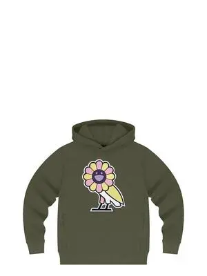 TAKASHI MURAKAMI X Ovo Surplus Flower Owl Hoodie - Military Green