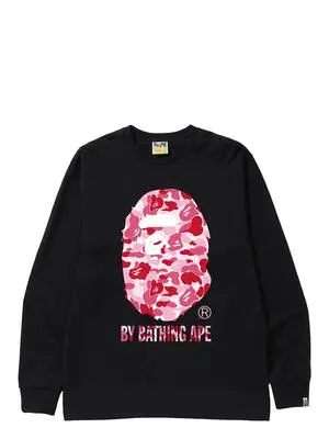 A BATHING APE Abc Camo By Bathing Ape Long Sleeve Tee Shirt (fw22) Black Pink