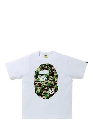 A BATHING APE Abc Camo Big Ape Head Tee Shirt - White/green