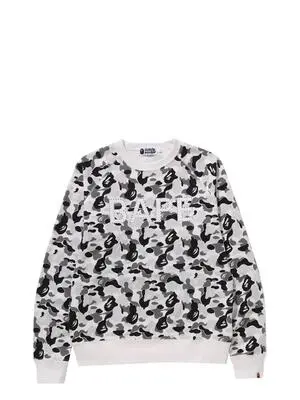 A BATHING APE ABC Camo Crystal Stone Crewneck Sweatshirt Gray