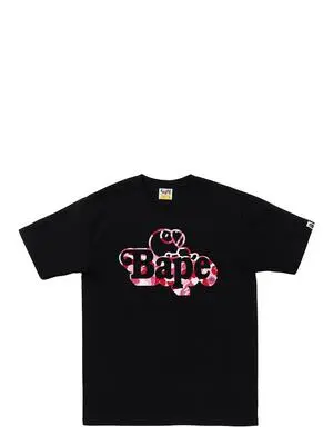 A BATHING APE Abc Camo Milo On Tee Shirt - Black Pink
