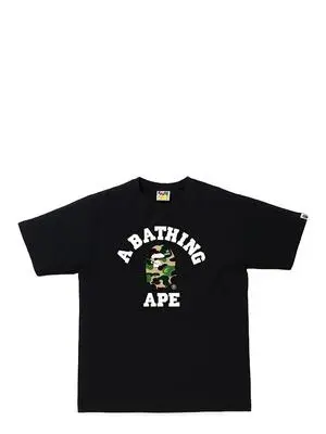 A BATHING APE Abc Camo College Tee Shirt - Black/green