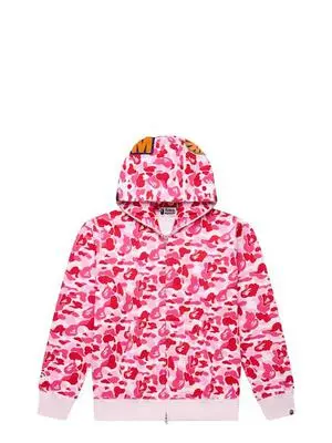 A BATHING APE Abc Camo Shark Full Zip Hoodie - Pink