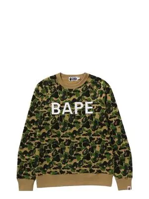A BATHING APE Abc Camo Crystal Stone Crewneck Sweatshirt - Green