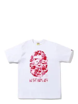 A BATHING APE Abc Camo Bathing Ape Tee Shirt - White/pink