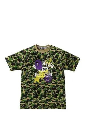 A BATHING APE Abc Camo Print Tee Shirt - Green