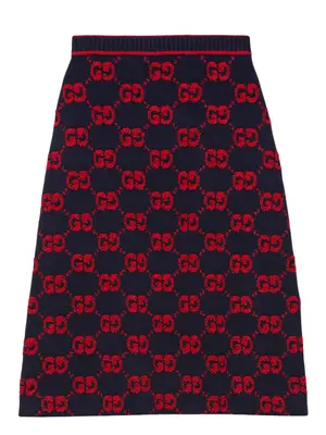 GUCCI GG Wool Boucle Jacquard Skirt