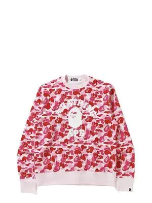 A BATHING APE Abc Camo College Crewneck Sweatshirt - Pink