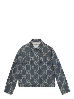 Gucci Gg Denim Jacket - Blue/ivory