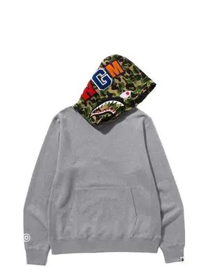 A BATHING APE Camo Shark Pullover Hoodie - Gray