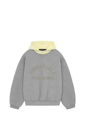 Fear Of God Essentials Nylon Fleece Hoodie Dark Heather Oatmeal/garden Yellow