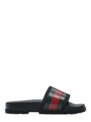 Gucci Web Slide Sandal - Black/green/red