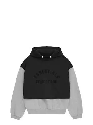 Fear Of God Essentials Nylon Fleece Hooded Sweater Light Heather Grey/jet Black