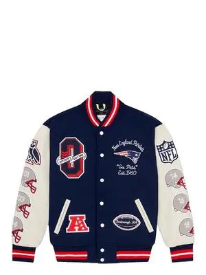 OVO X Nfl New England Patriots Varsity Jacket - Blue