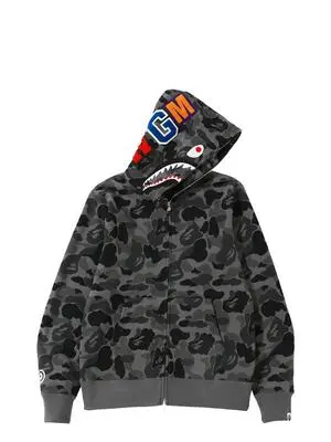 A BATHING APE Abc Camo Shark Full Zip Hoodie - Black