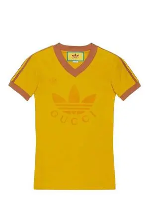 Gucci X Adidas V-neck T-shirt - Yellow