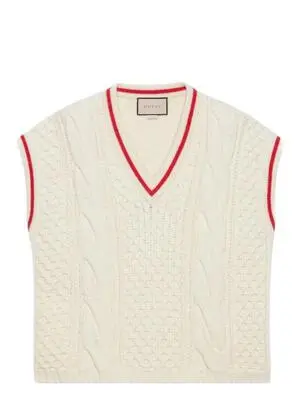 Gucci Wool Cable Knit Vest - Ivory