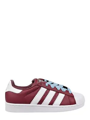 Adidas Superstar Lace Up Sneakers - Collegiate Burgundy/cloud White/ash Grey