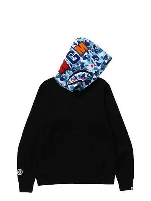 A BATHING APE Camo Shark Pullover Hoodie - Black