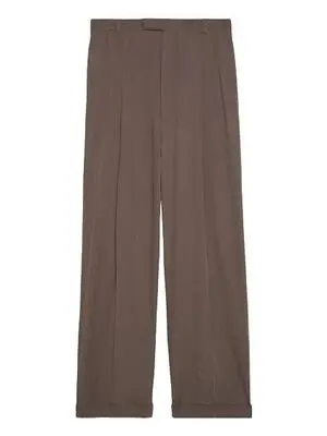 Gucci Wool Label Trousers - Dark Brown