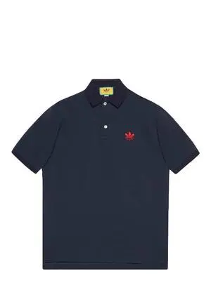 Gucci X Adidas Cotton Piquet Polo Shirt - Dark Blue