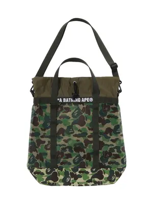 A BATHING APE Camo Mesh Tote Bag - Green