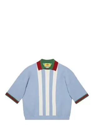 Gucci X Adidas Viscose Polo Shirt - Light Blue