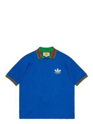 Gucci X Adidas Polyester Polo Shirt - Cobalt Blue
