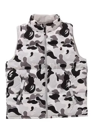 A BATHING APE Abc Camo Reversible Down Vest - Gray