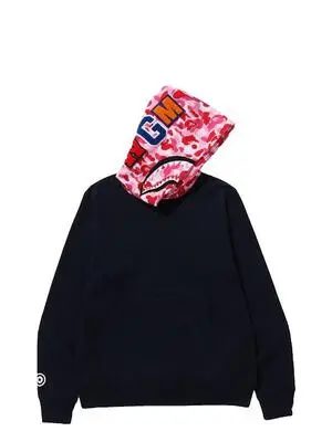 A BATHING APE Camo Shark Pullover Hoodie - Navy Blue