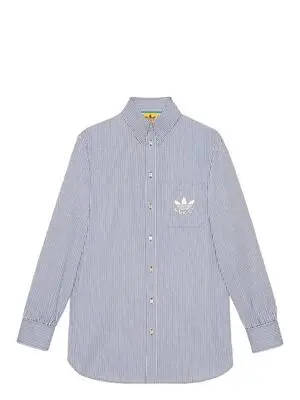 Gucci X Adidas Striped Cotton Shirt - Blue/white