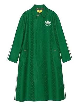 Gucci X Adidas Gg Trefoil Jacquard Coat - Green