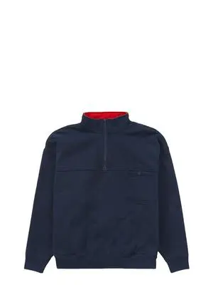 Supreme Washed Half Zip Pullover - Navy Blue