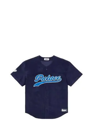 PALACE Cord Baseball Jersey - Navy Blue