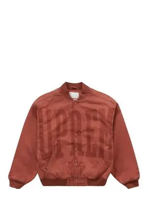 Supreme Washed Knockout Denim Varsity Jacket - Rust