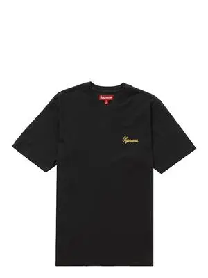 Supreme Washed Script Short Sleeve Top - Black