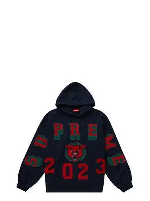 Supreme Washed Panther Hooded Sweatshirt - Navy Blue
