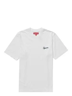 Supreme Washed Script Short Sleeve Top - White