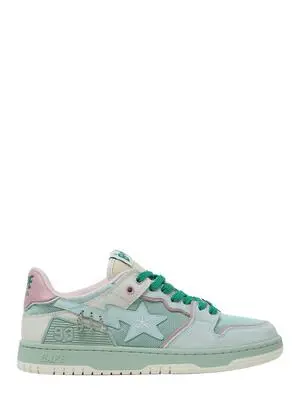BAPE Bape SK8 Sta BAPY Sneakers Minty Green/pink/white