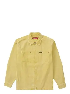 Supreme Washed Corduroy Zip Up Shirt - Yellow