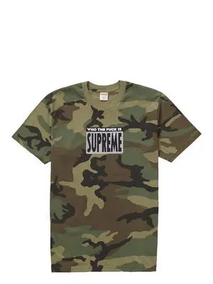 Supreme Who The Fuck Tee Shirt - Woodland Camo
