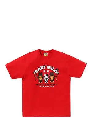 A BATHING APE Year Of The Rabbit Baby Milo Tee Shirt - Red