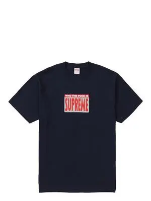 Supreme Who The Fuck Tee Shirt Navy Blue