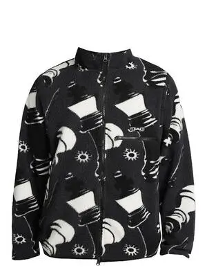 Nike Printed Fleece Full-zip Jacket - Black/white