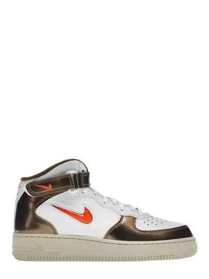 Nike Air Force 1 Mid Qs Jewel Sneakers - White/total Orange/ale Brown