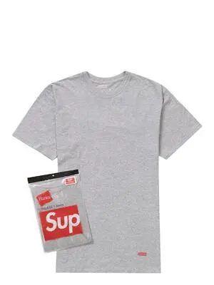 Supreme Hanes Tagless Tee Shirts - Heather Grey