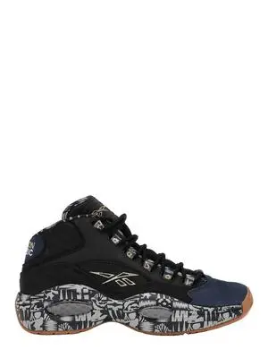 REEBOK Question Mid Iverson Classic Sneakers - Black/collegiate Navy Blue/solid Grey
