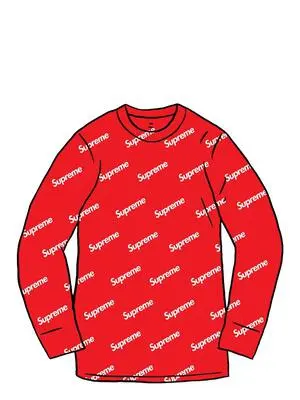 Supreme Hanes Thermal Crew - Red Logos