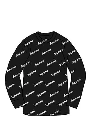 Supreme Hanes Thermal Crew - Black Logos